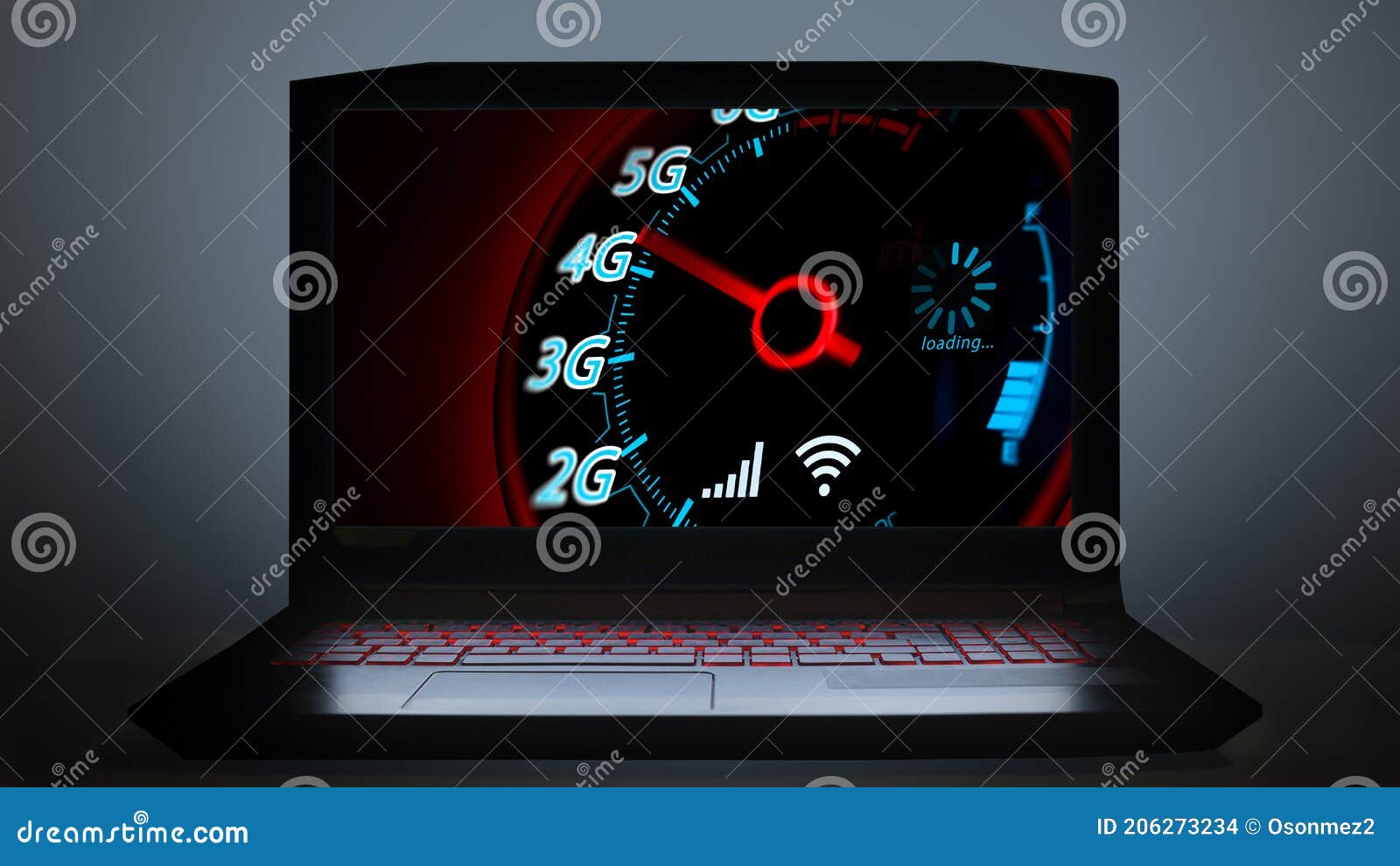 Concept Image Showing Internet Speed on Computer Screen Stock Photo ...