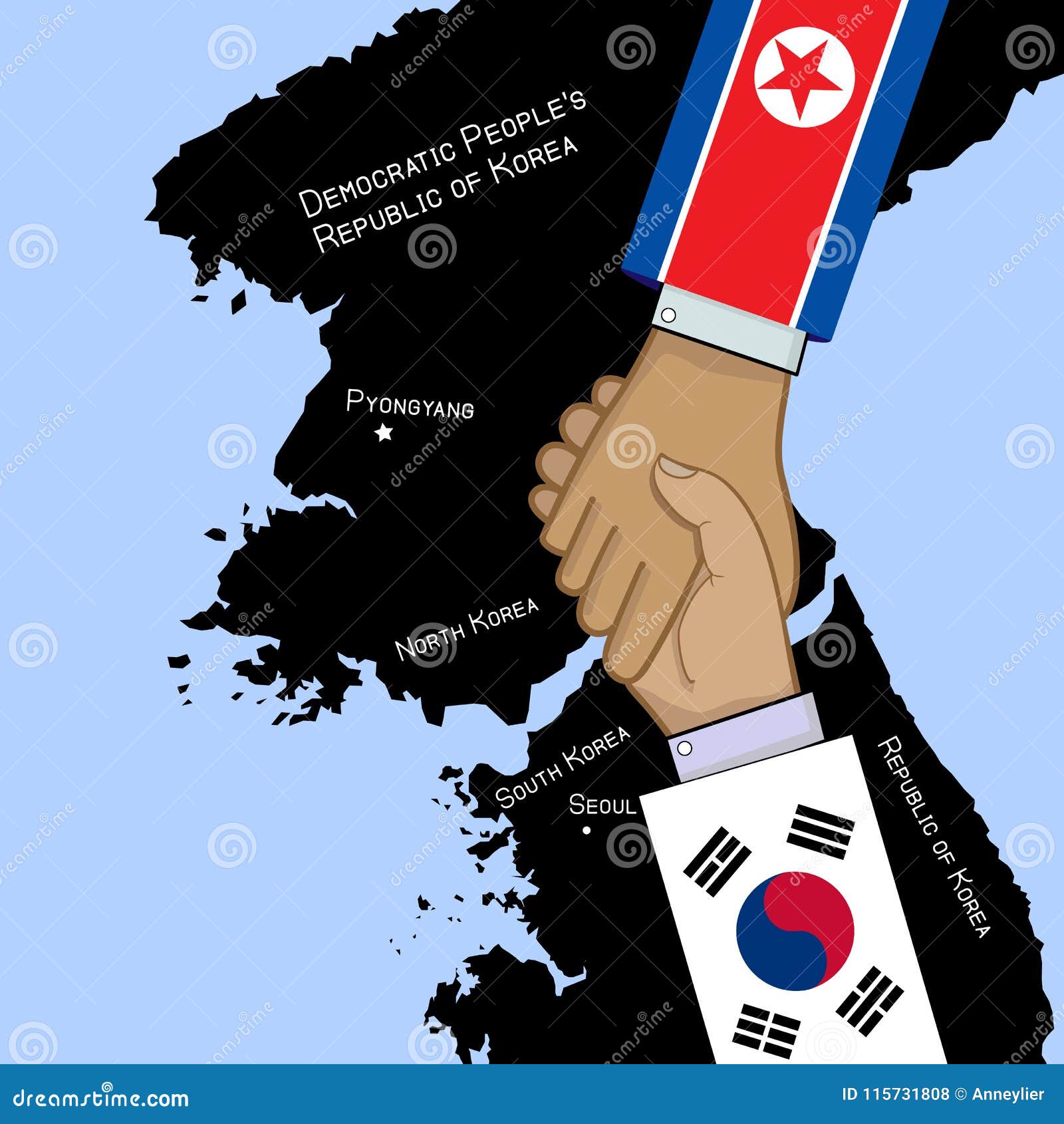 Concept Image of South and North Korea Truce Stock Vector ...