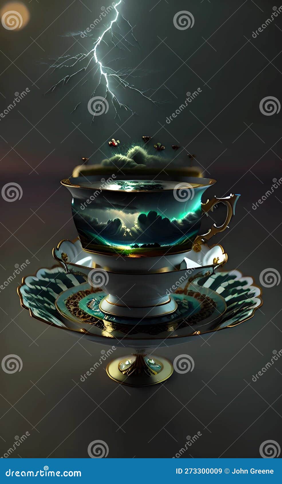Conceptual Image, Storm in a Tea Cup, Generated by Ai. Stock ...