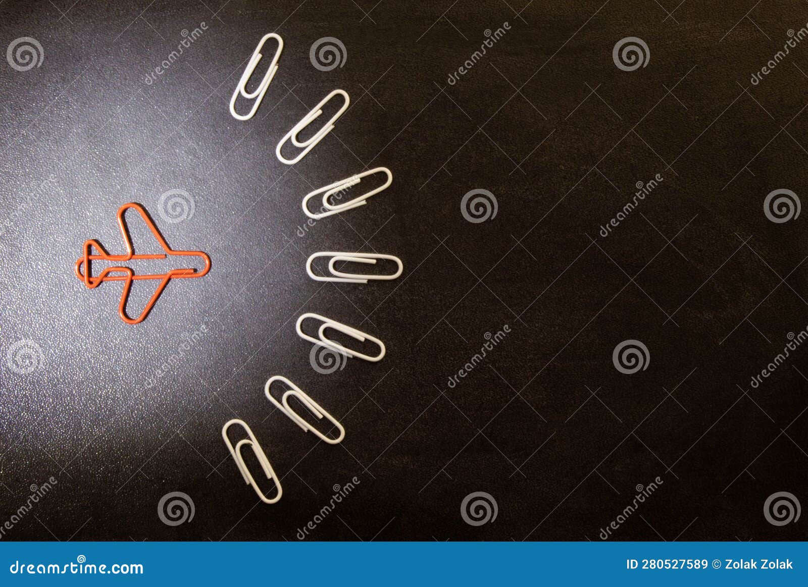 Concept Image of Unique Thinking. Paper Clips in the Shape of Airplane ...