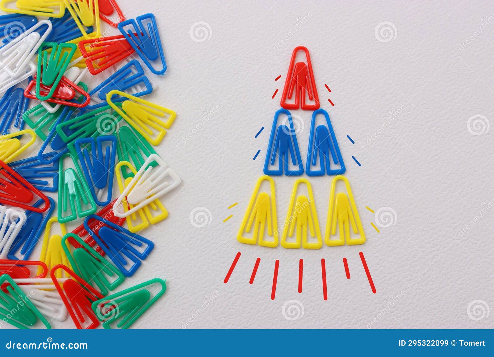 Concept Image of Unique Thinking. Paper Clips in the Shape of Airplane ...