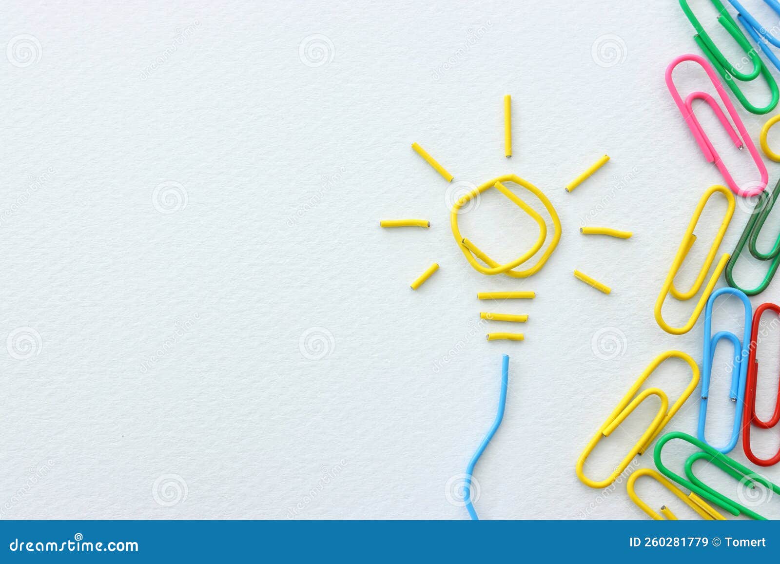 Concept Image of Unique Thinking. Paper Clips in the Shape of Light ...