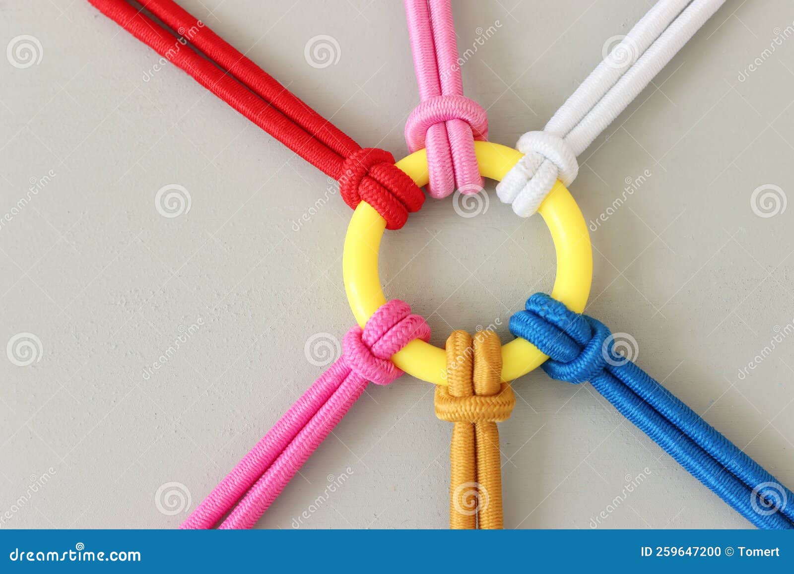 Concept Image of Unity and Teamwork. Ropes Tied Together As a Symbol of ...