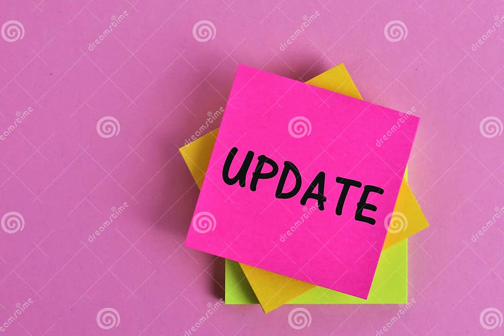 An Concept Image of a Update Note Stock Image - Image of internet ...