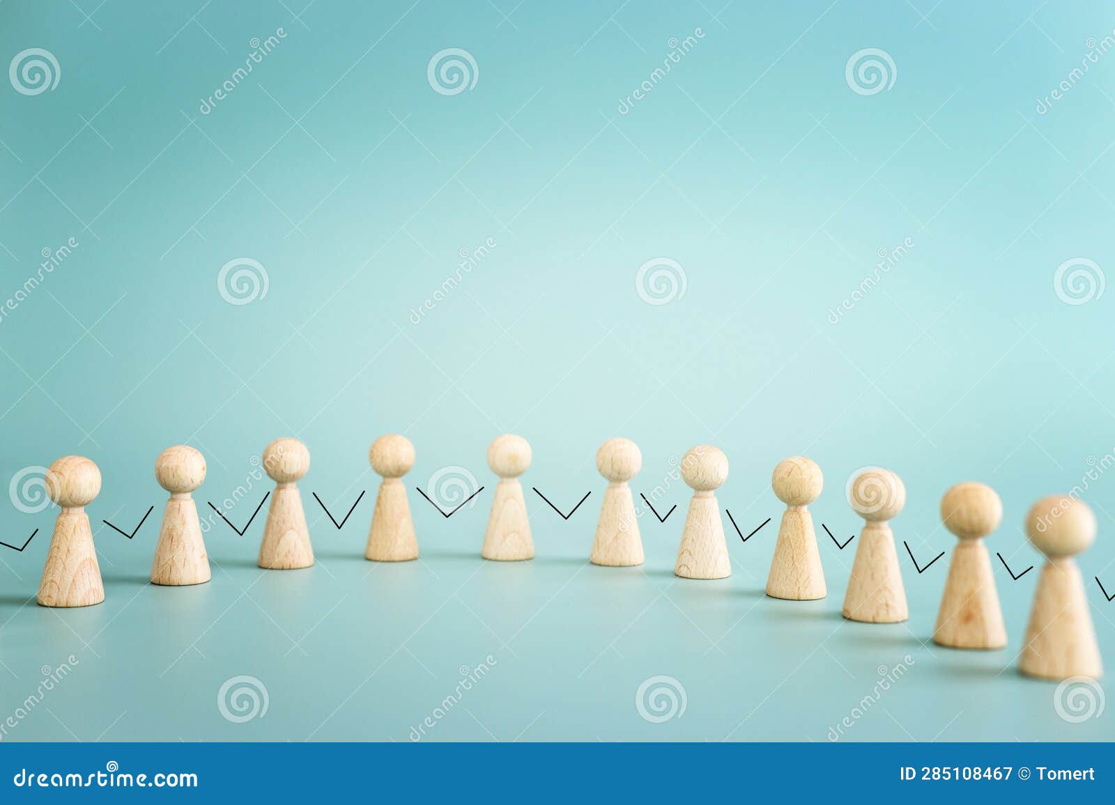 Concept Image of Wooden Figures Holding Hands. an Idea of Unity ...