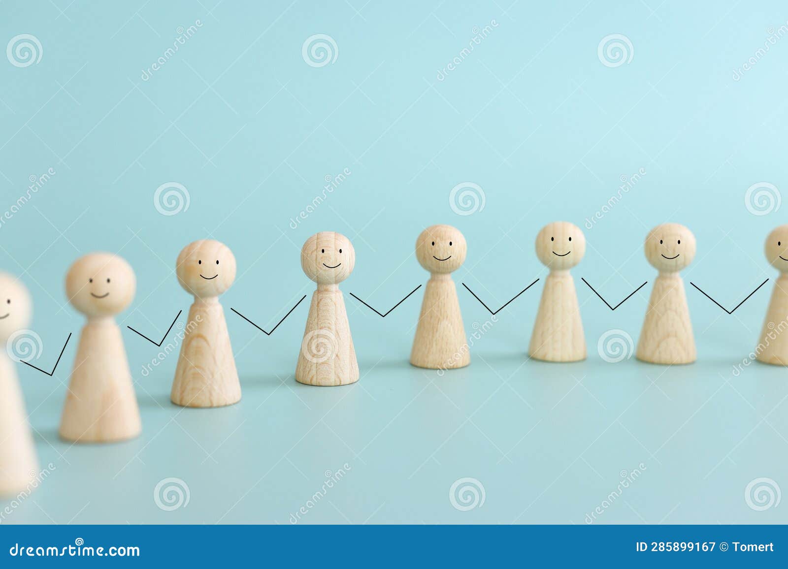 Concept Image of Wooden Figures Holding Hands. an Idea of Unity ...