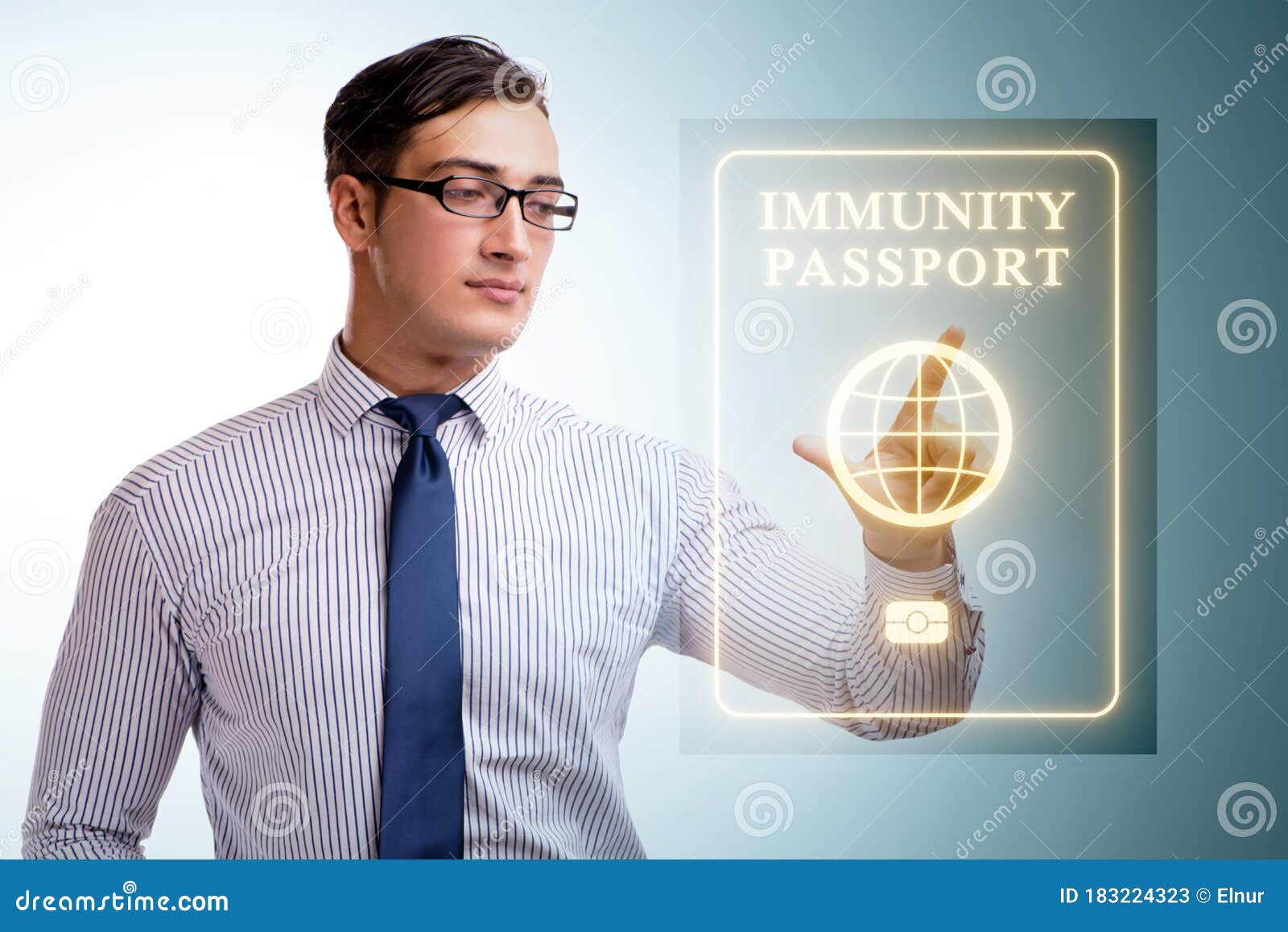 Concept of Immunity Passport - Pressing Virtual Button Stock Image ...