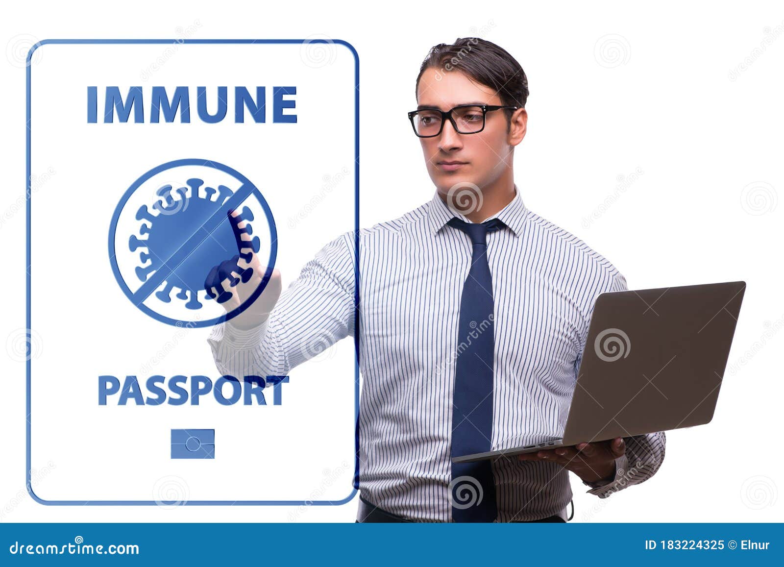 Concept of Immunity Passport - Pressing Virtual Button Stock Image ...