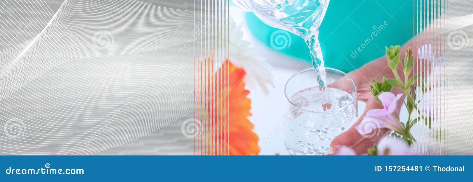 Concept of the Importance of Hydration; Panoramic Banner Stock Image ...