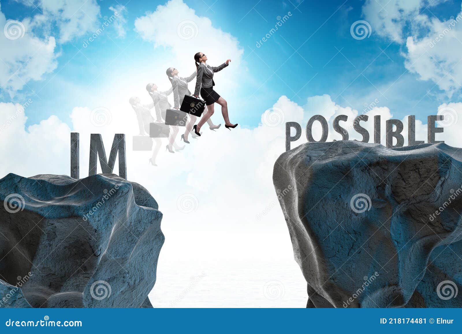 The Concept of Impossible Becoming Possible Stock Image - Image of ...