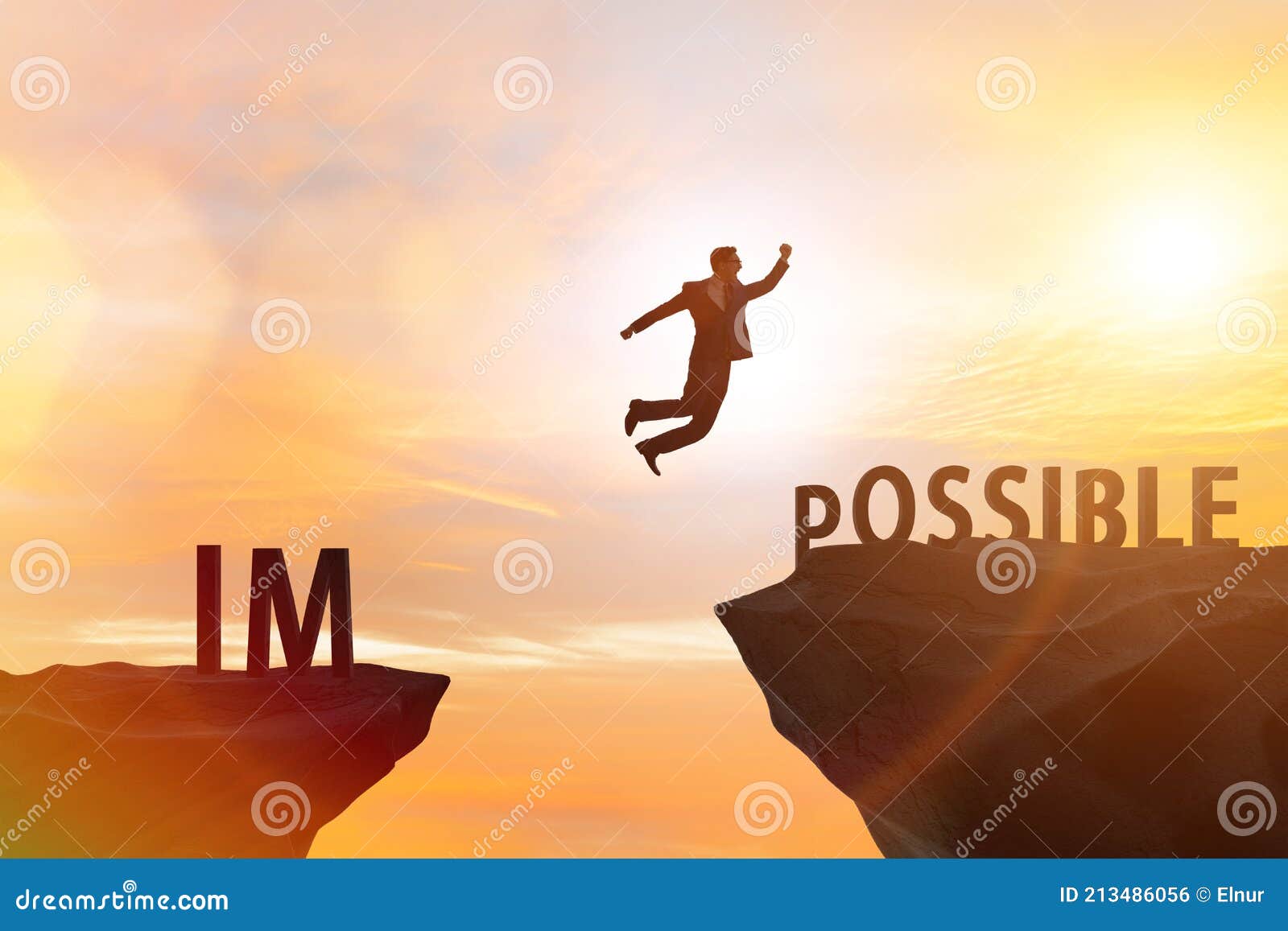 The Concept of Impossible Becoming Possible Stock Photo - Image of word ...