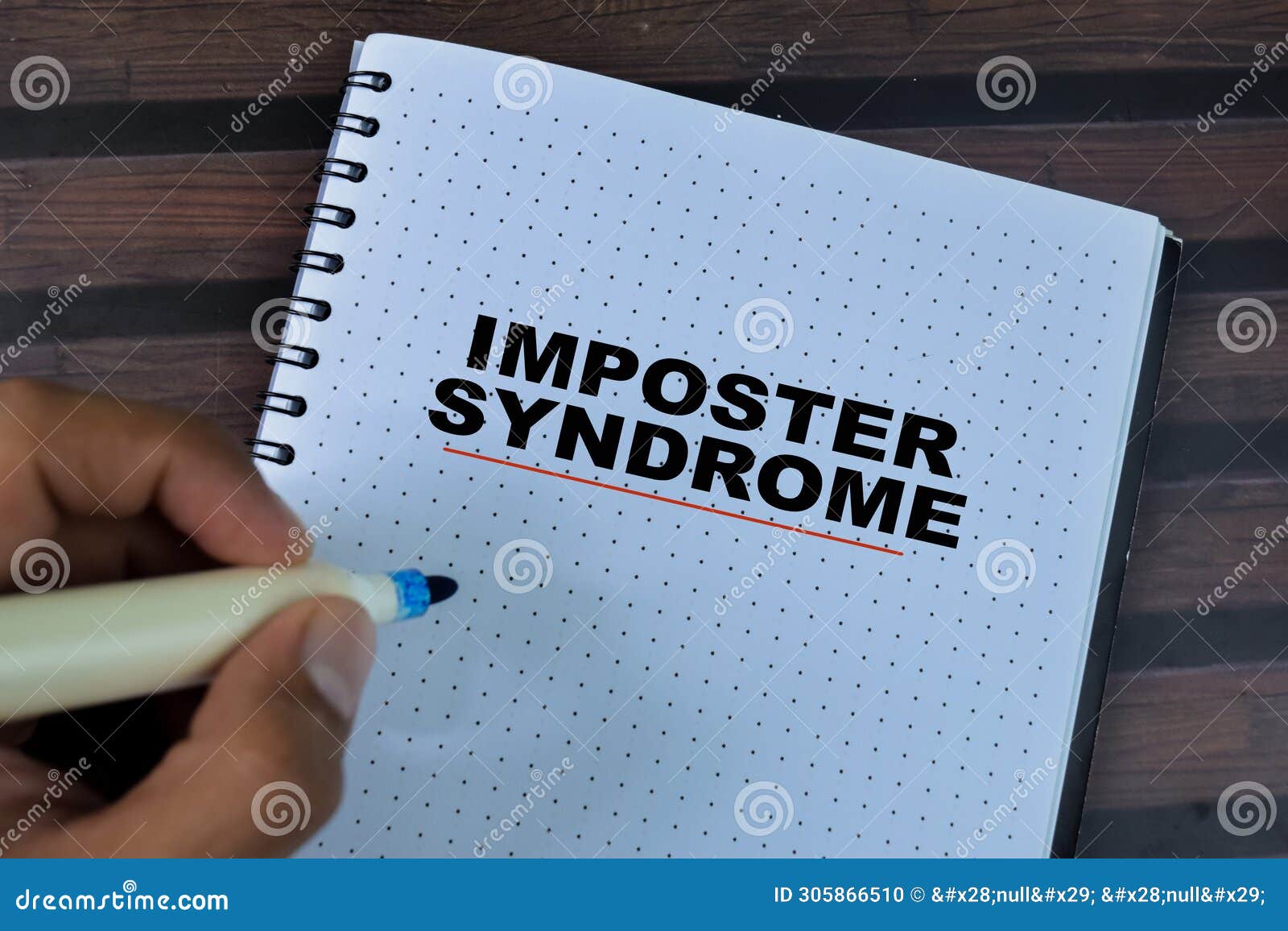 Concept Of Imposter Syndrome Write On Sticky Notes Isolated On Wooden ...