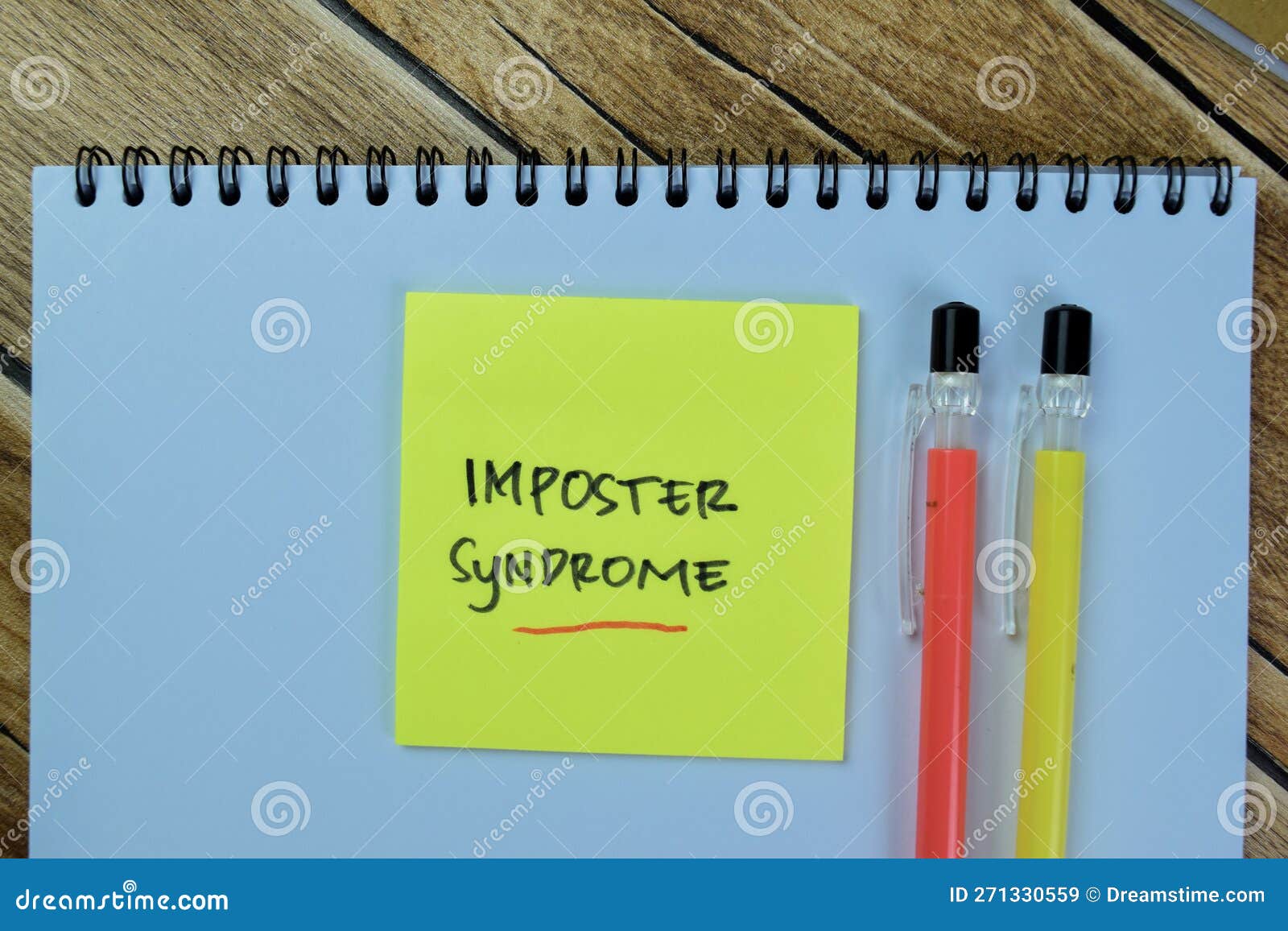 Concept Of Imposter Syndrome Write On Sticky Notes Isolated On Wooden ...