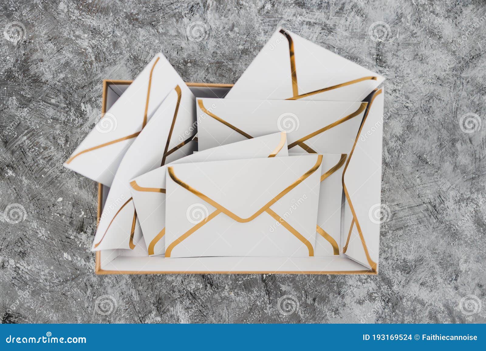 Concept of Inbox Organisation, Group of Envelopes Inside Box Metaphor ...
