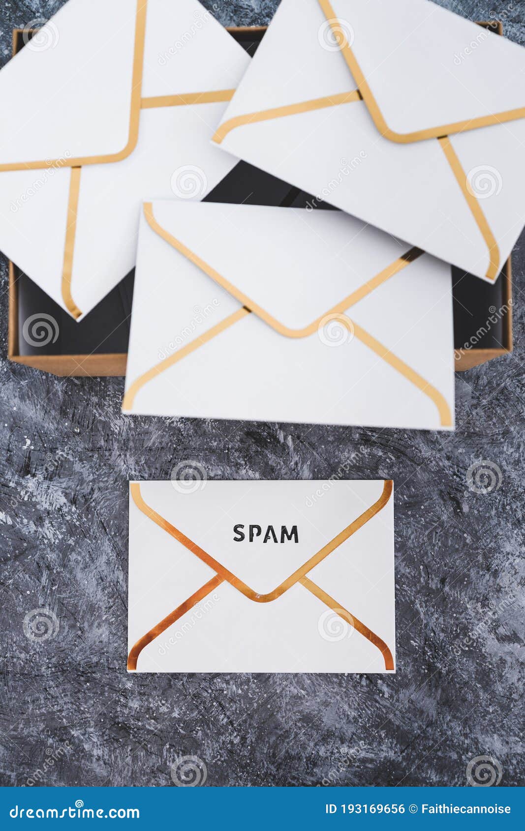 Concept of Inbox Organisation, Group of Envelopes Inside Box Metaphor ...