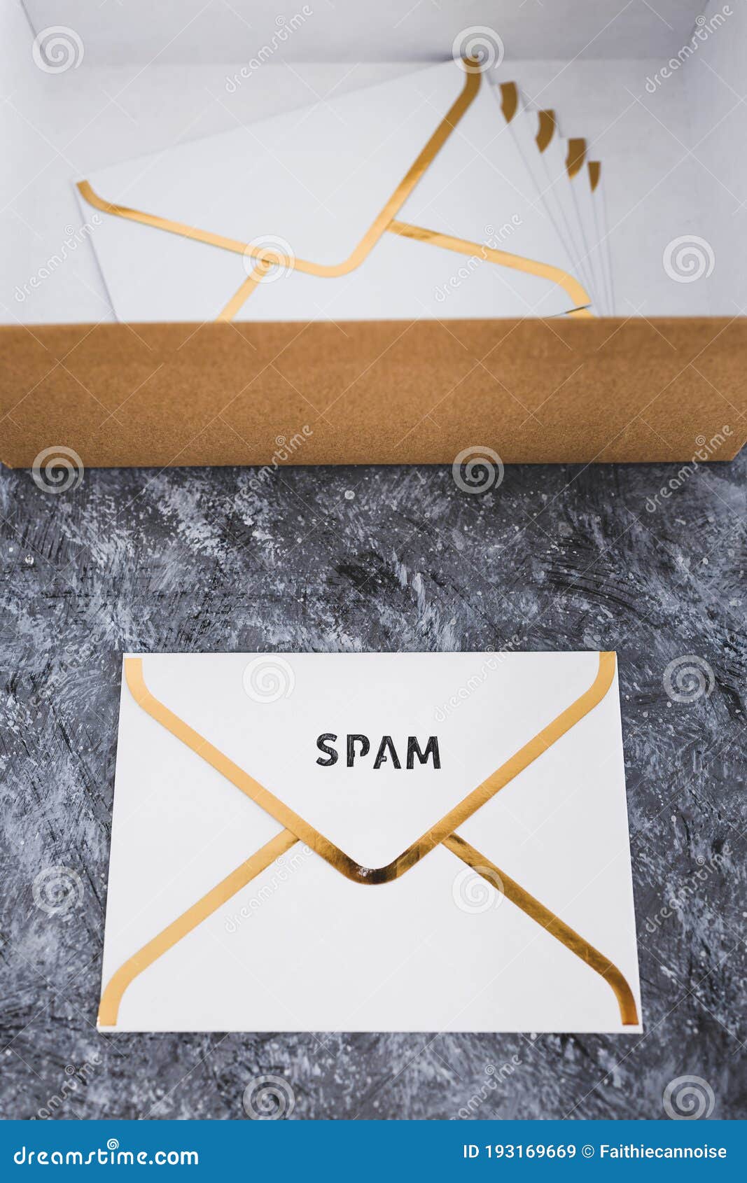 Concept of Inbox Organisation, Group of Envelopes Inside Box Metaphor ...