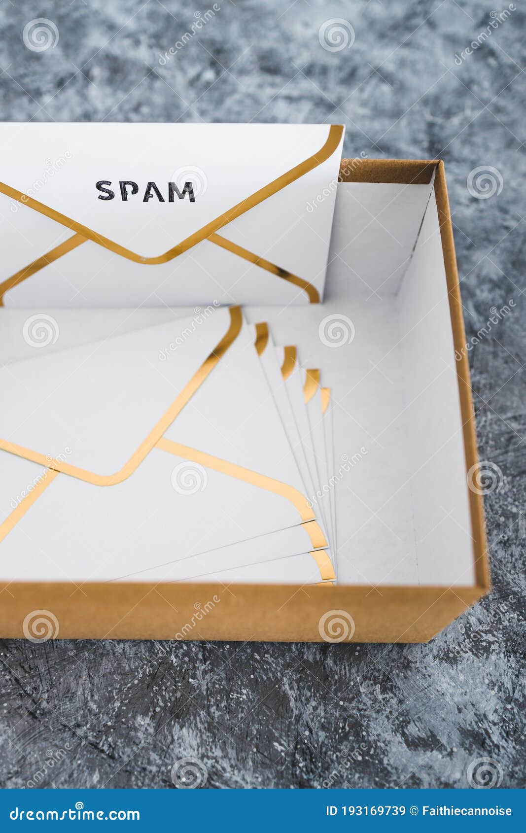 Concept of Inbox Organisation, Group of Envelopes Inside Box Metaphor ...