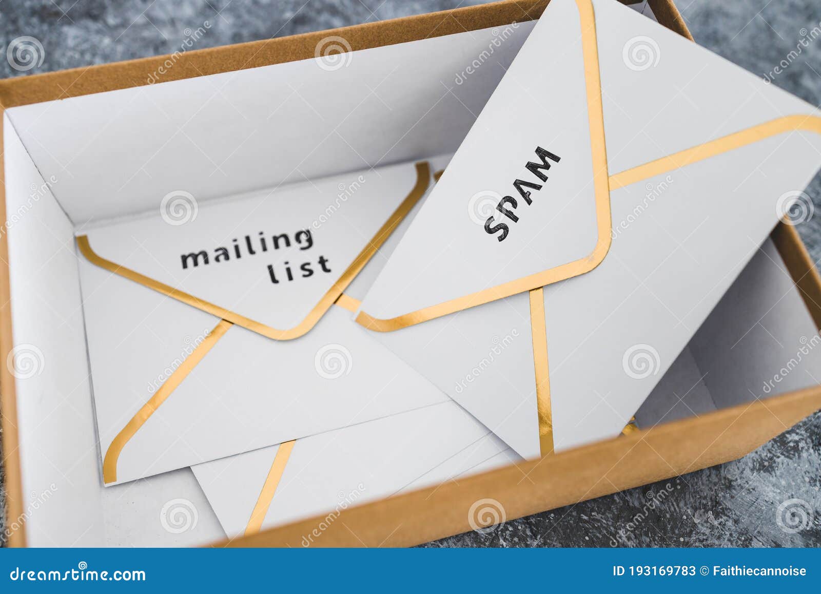 Concept of Inbox Organisation, Group of Envelopes Inside Box Metaphor ...