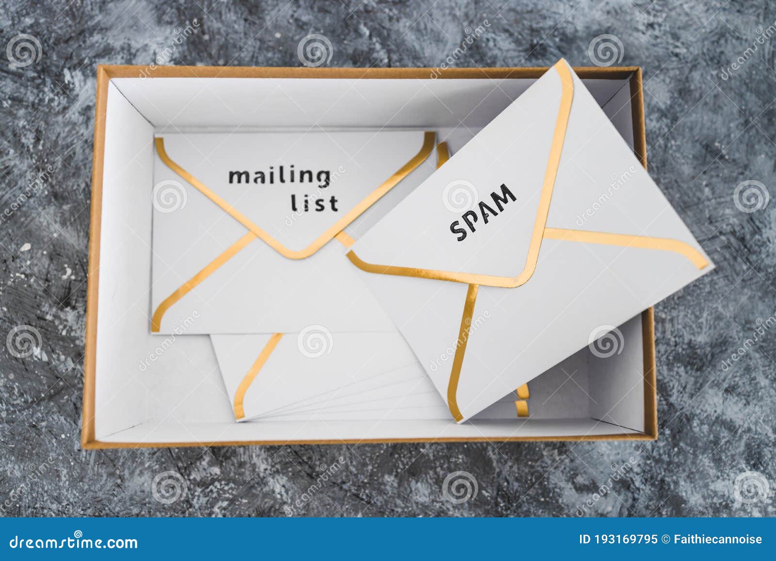 Concept of Inbox Organisation, Group of Envelopes Inside Box Metaphor ...
