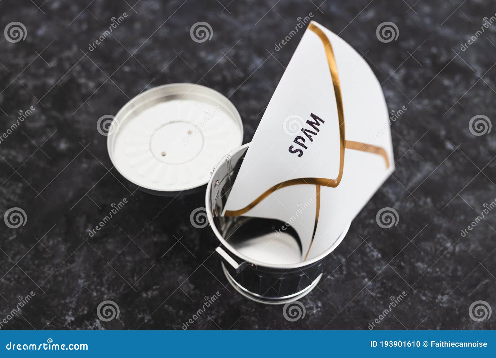 Concept of Inbox Organisation, Spam Email Envelopes with Trash Can ... Concept of Inbox Organisation, Spam Email Envelopes with Trash Can ...