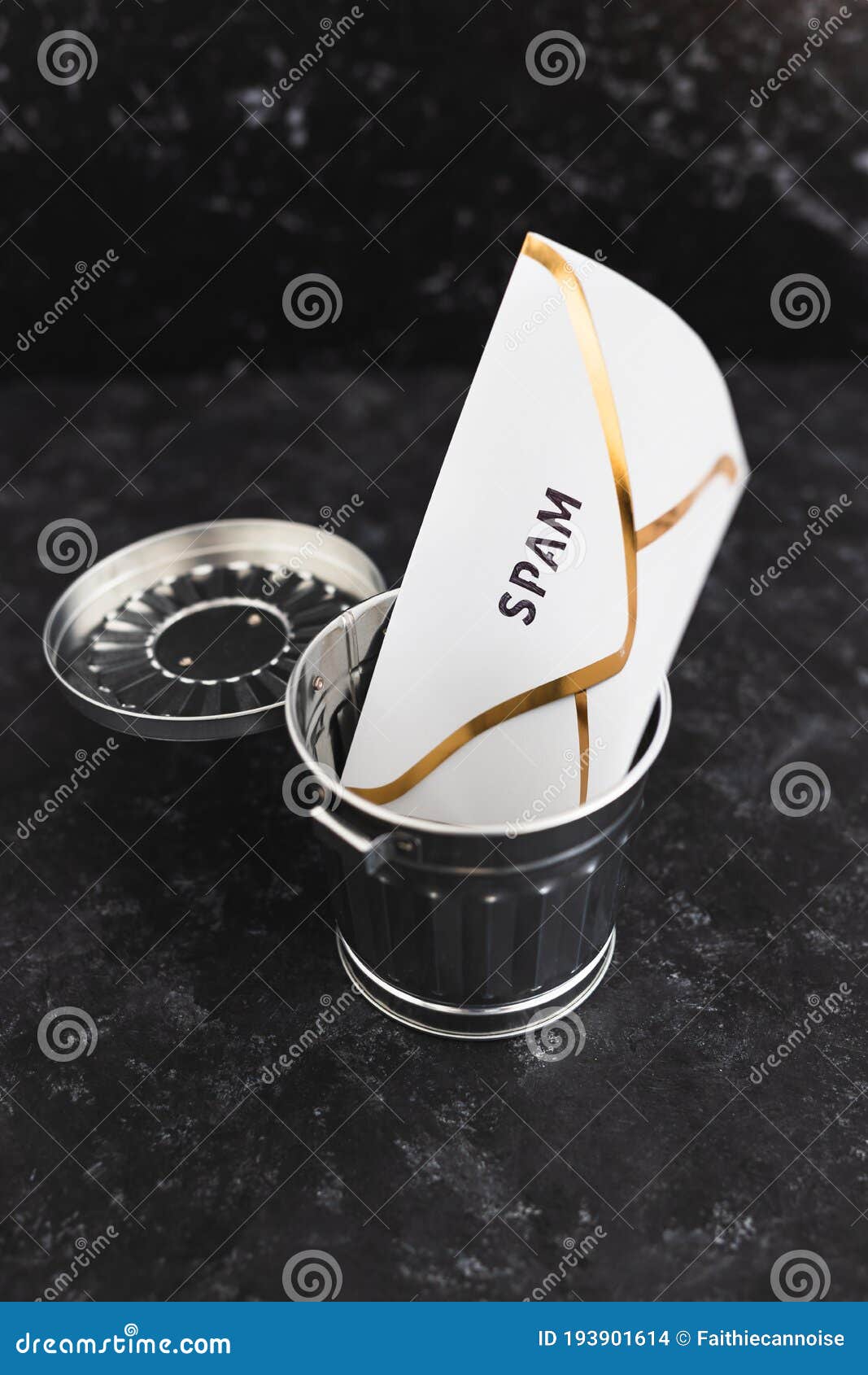 Concept of Inbox Organisation, Spam Email Envelopes with Trash Can ... Concept of Inbox Organisation, Spam Email Envelopes with Trash Can ...