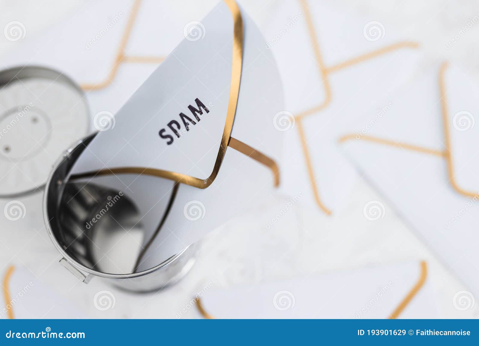 Concept of Inbox Organisation, Spam Email Envelopes with Trash Can ... Concept of Inbox Organisation, Spam Email Envelopes with Trash Can ...