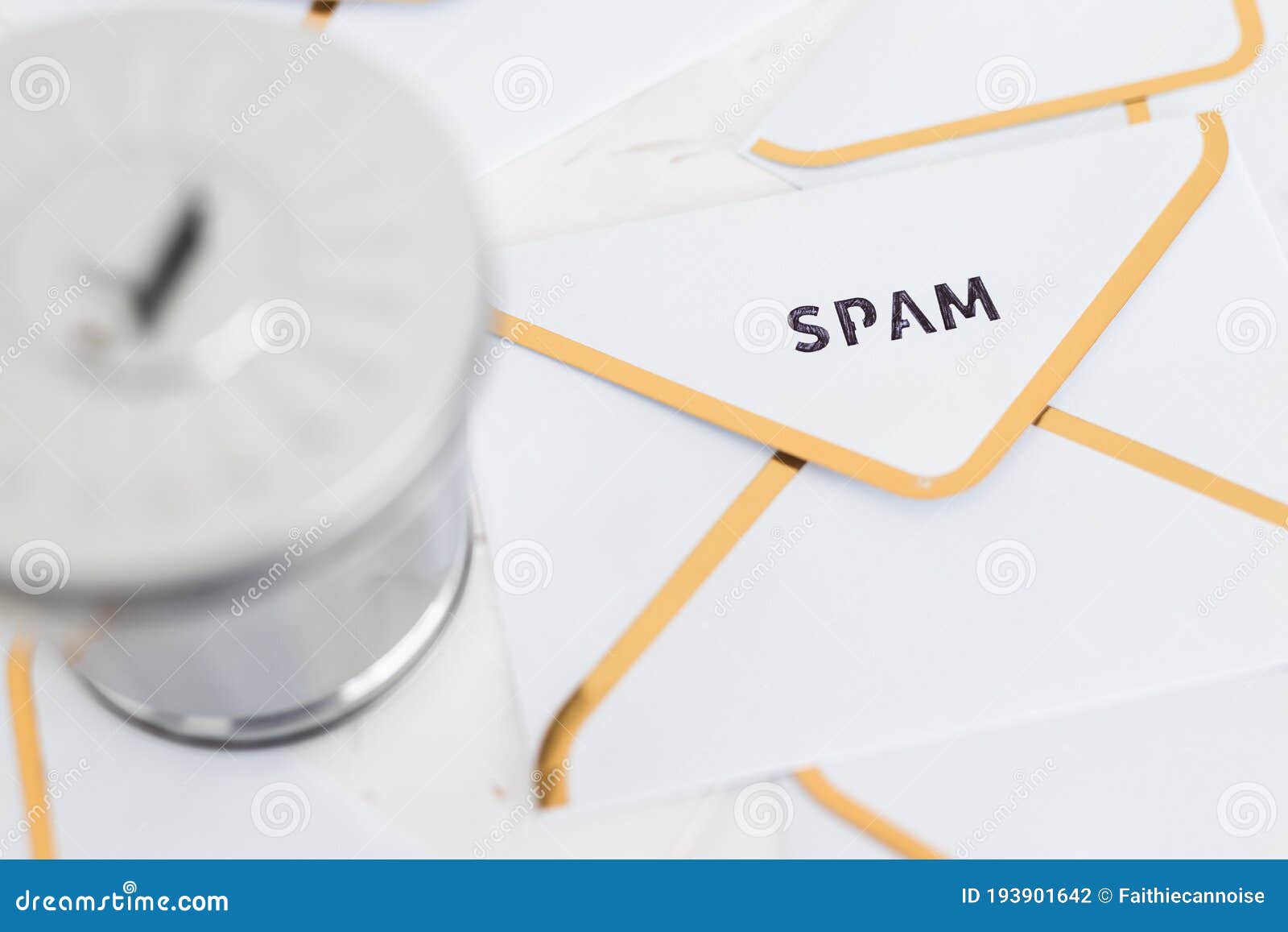 Concept of Inbox Organisation, Spam Email Envelopes with Trash Can ... Concept of Inbox Organisation, Spam Email Envelopes with Trash Can ...