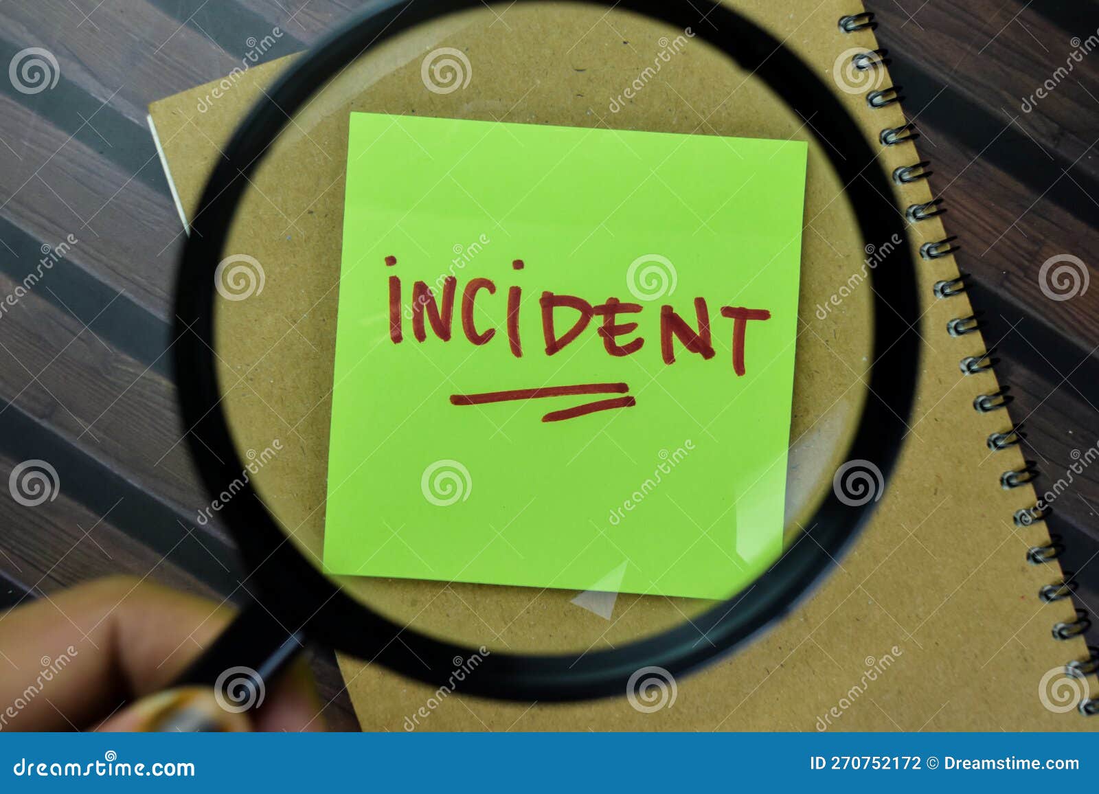 Concept of Incident Write on Sticky Notes Magnifying Glass Isolated on ... Concept of Incident Write on Sticky Notes Magnifying Glass Isolated on ...