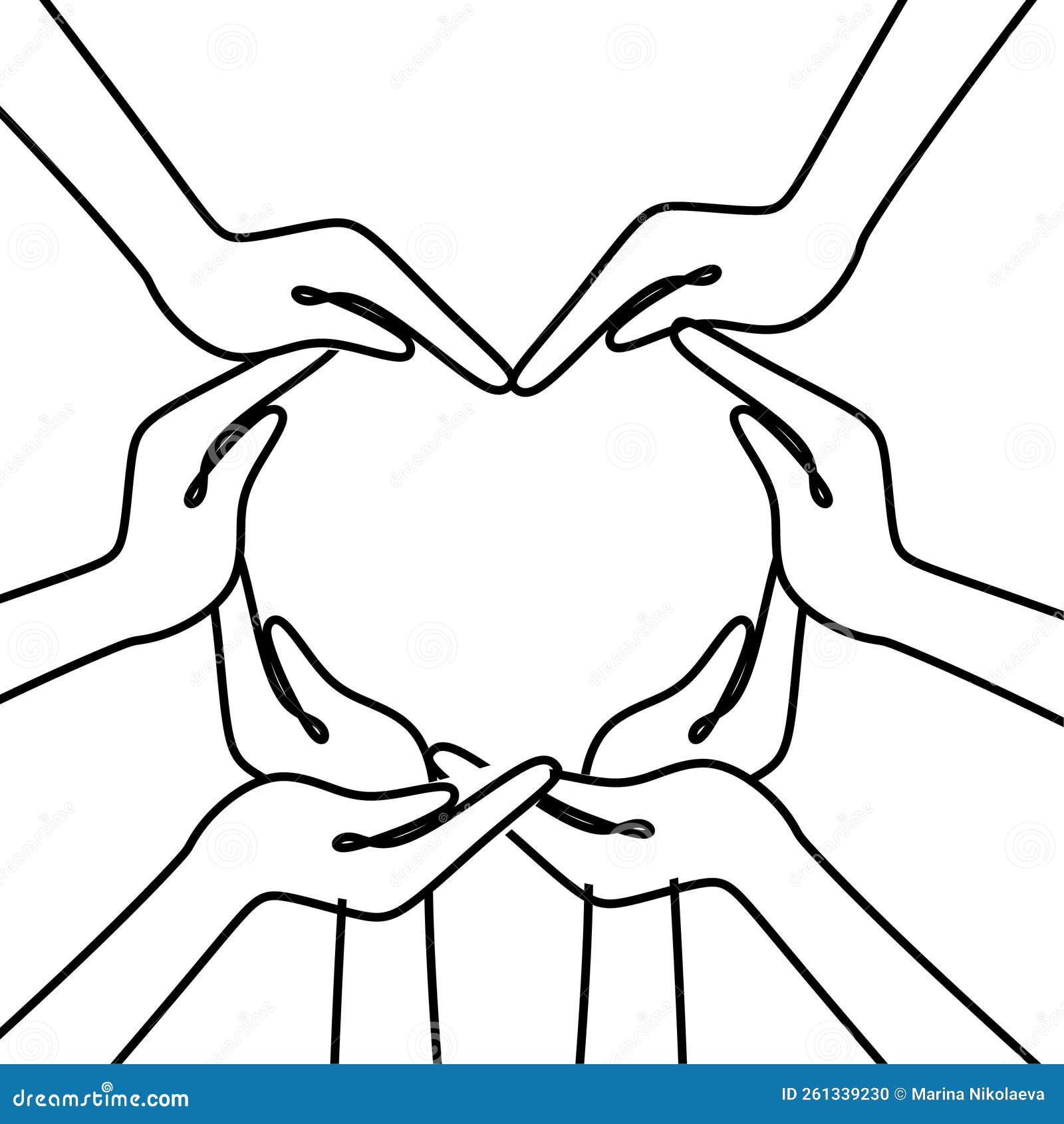 The Concept of Inclusion, Equality and Diversity. Hands Form a Heart ...