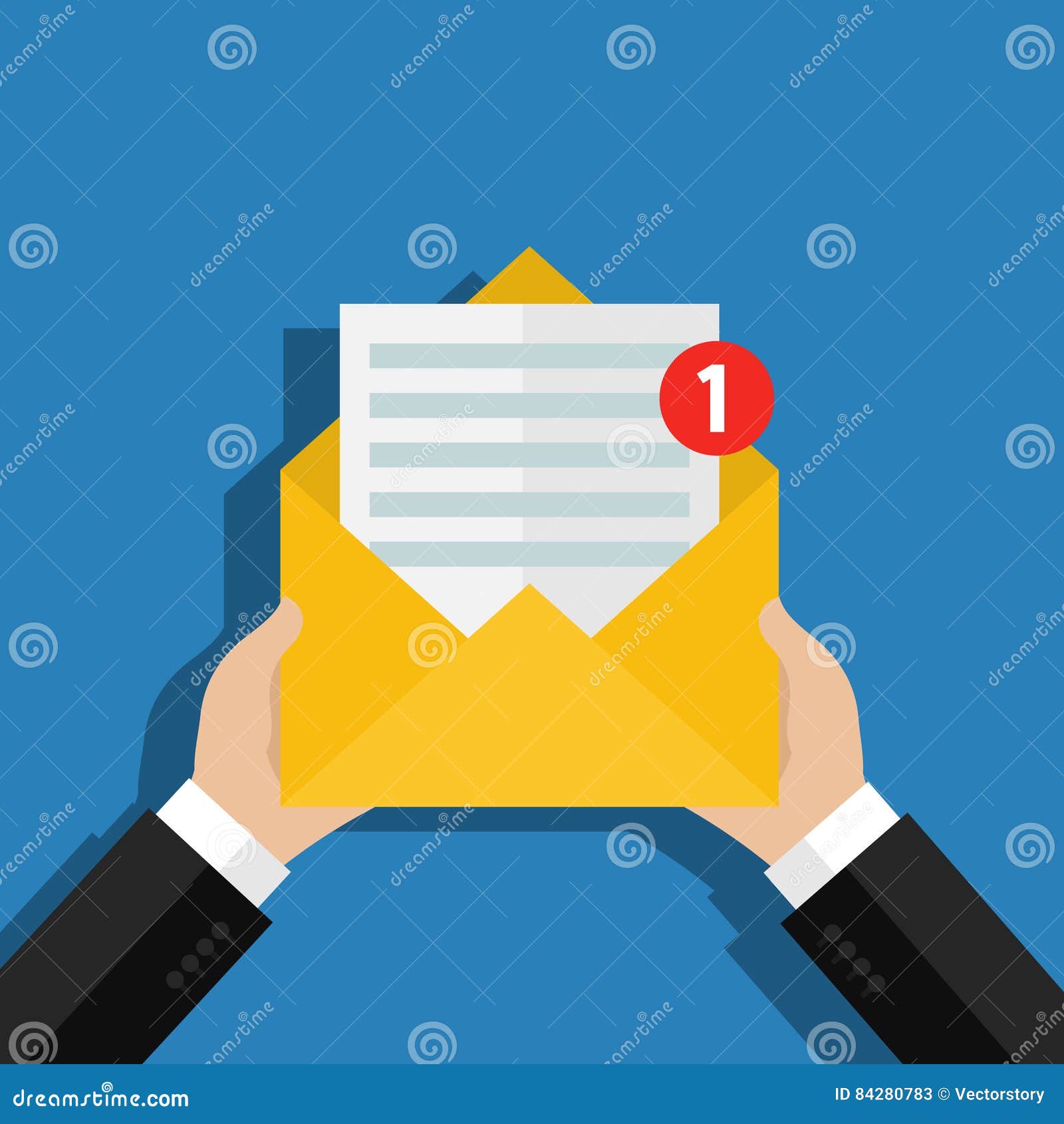 Concept of Incoming Email Message. Stock Vector - Illustration of inbox ...