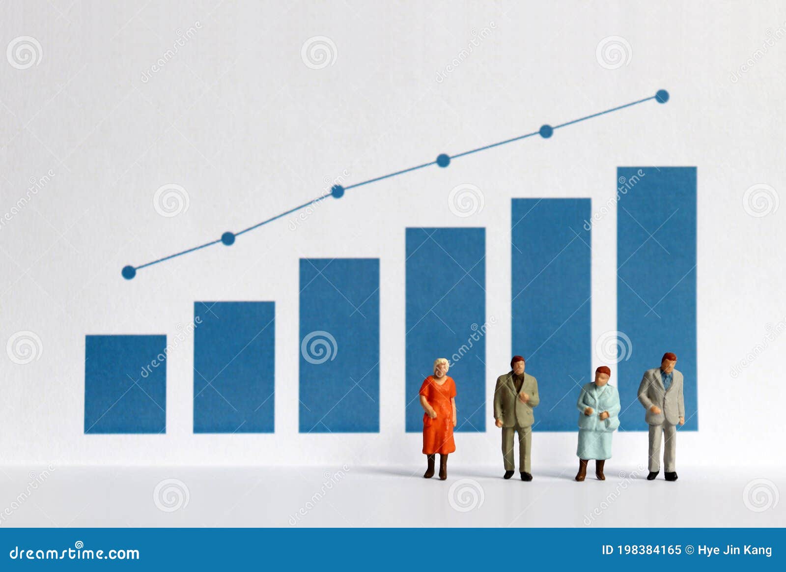 The Concept Of An Increasing Population Of The Elderly Population. Blue ...