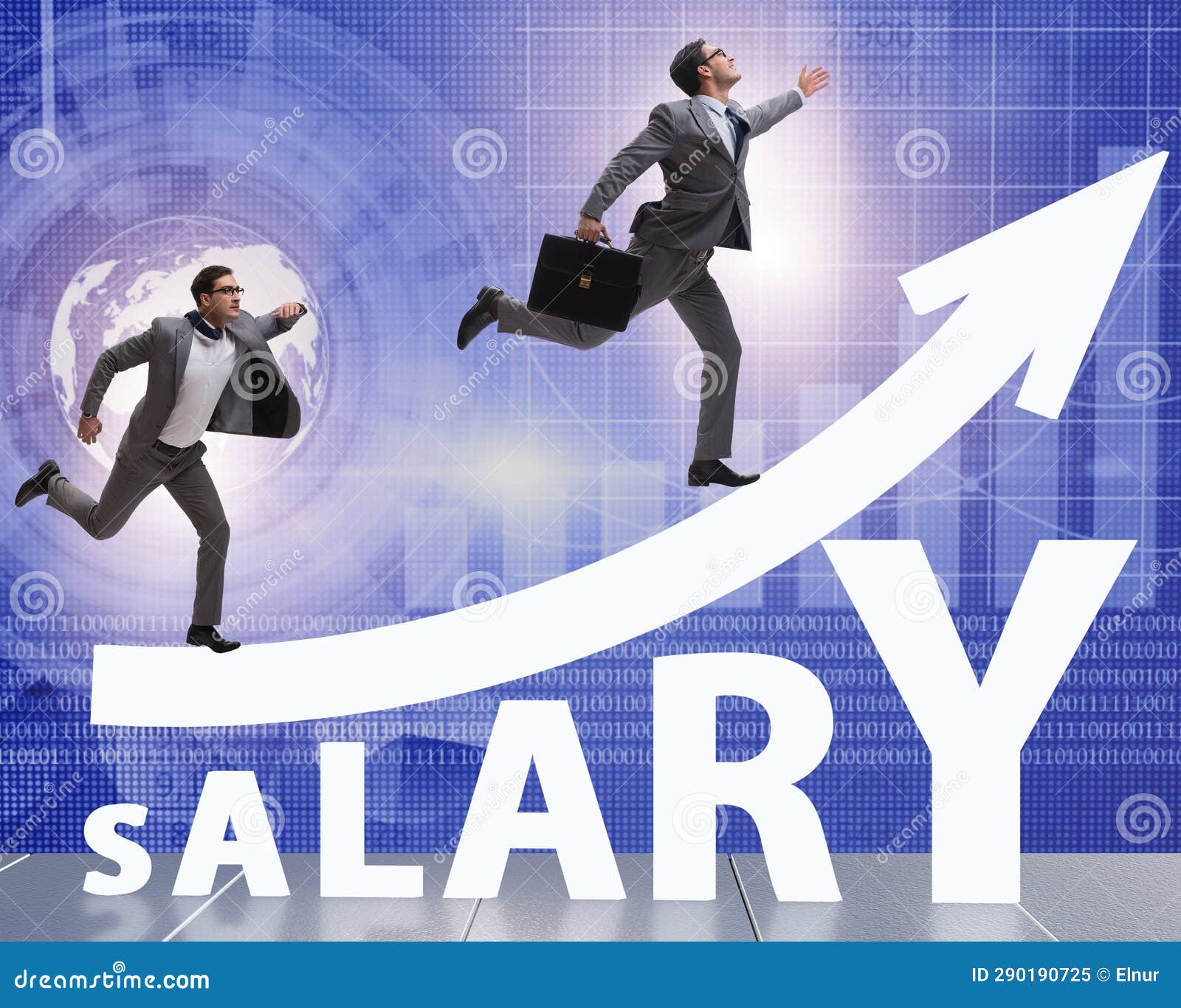 Concept of Increasing Salary with Businessman Stock Image - Image of ...