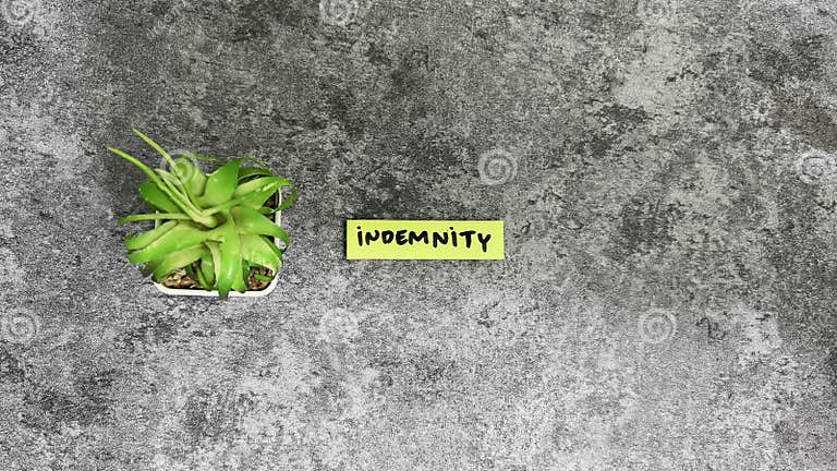 Concept of Indemnity Write on Sticky Notes Isolated on Wooden Table ...