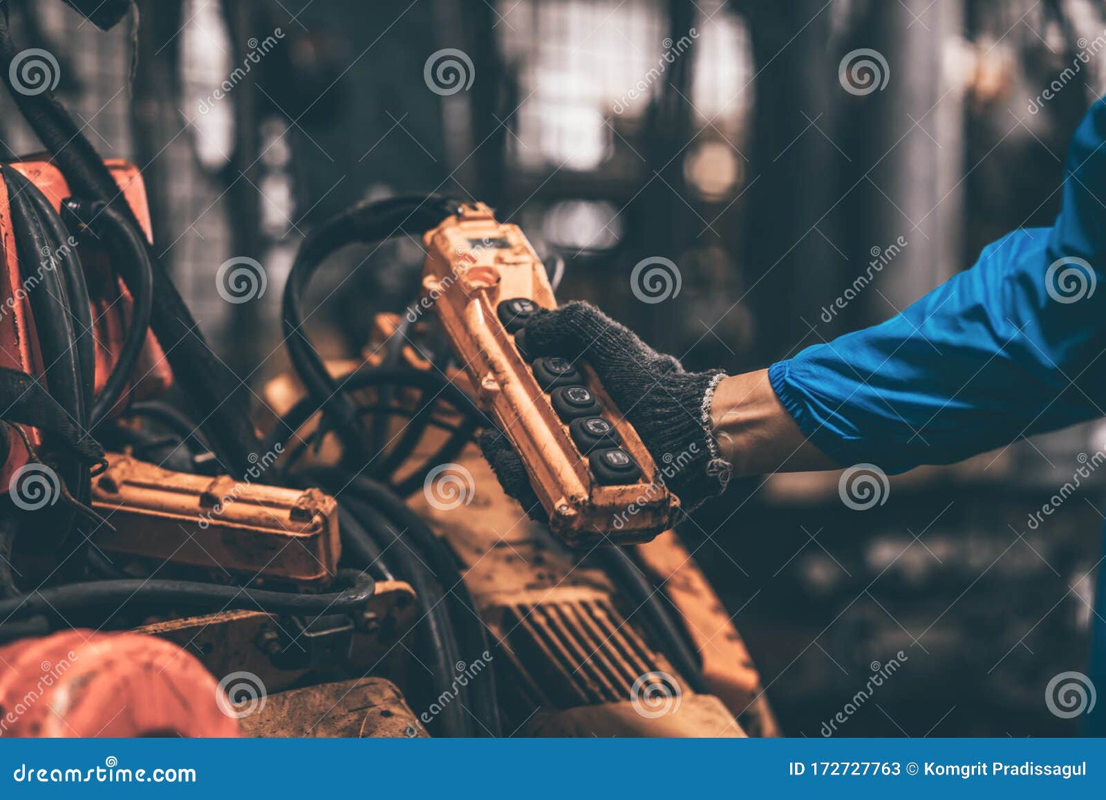 Hand Worker is Working and Control on Work Process Stock Image - Image ...