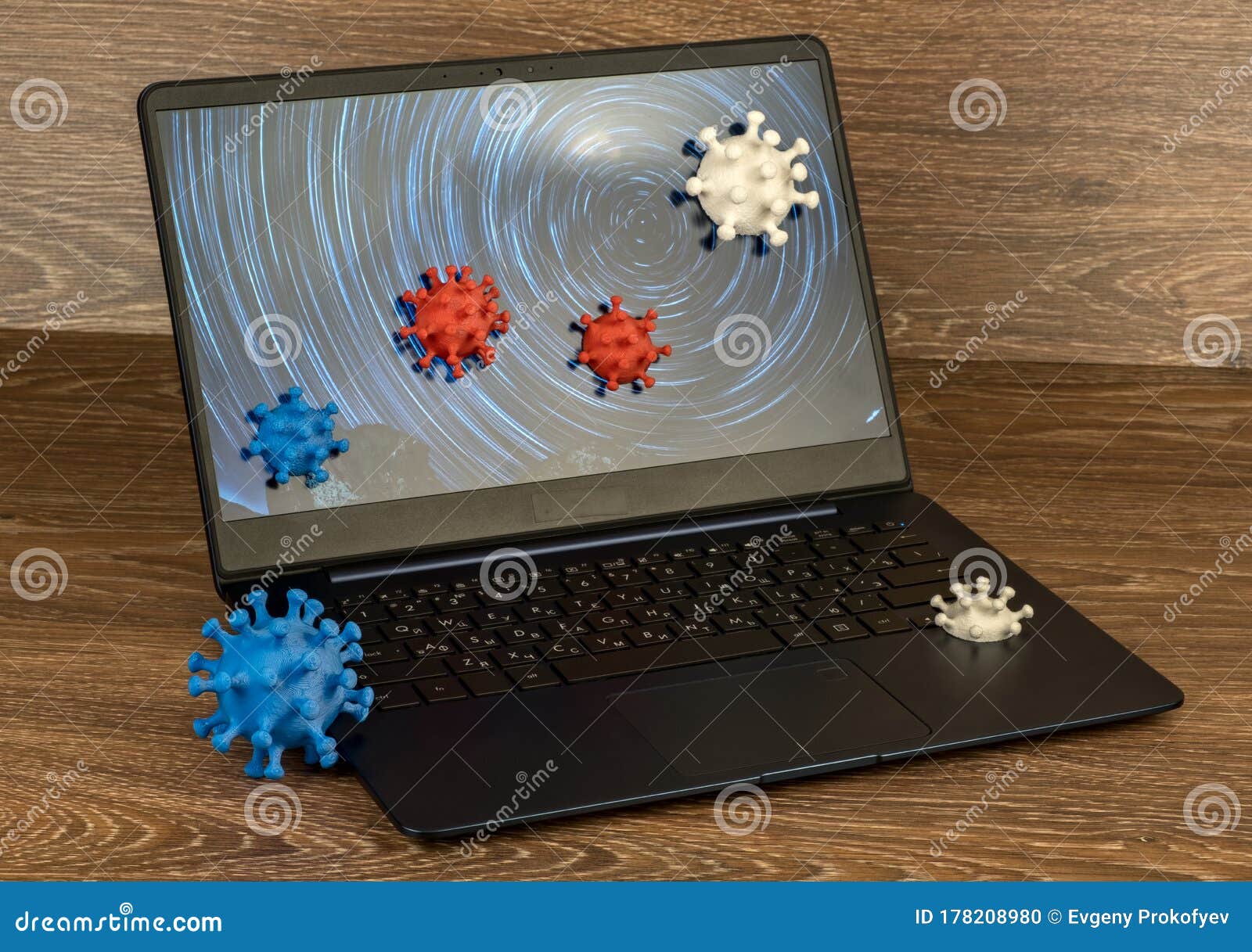 Concept Infected Computer and Contaminated Surface Stock Photo - Image ...