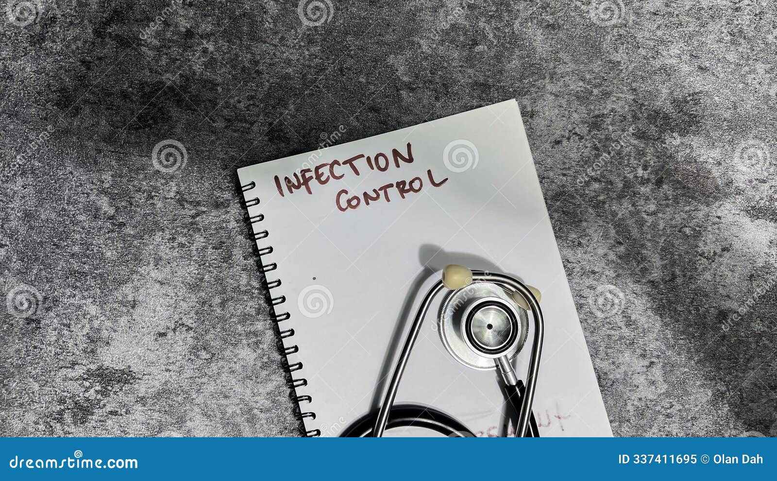 Concept of Infection Control Write on Book Isolated on Wooden Table ...