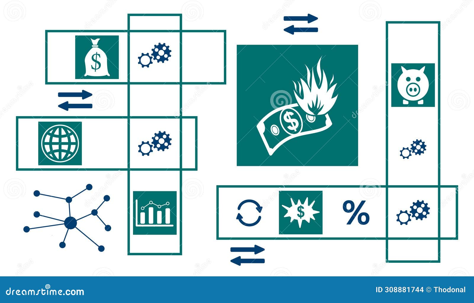 Concept of inflation stock illustration. Illustration of icon - 308881744