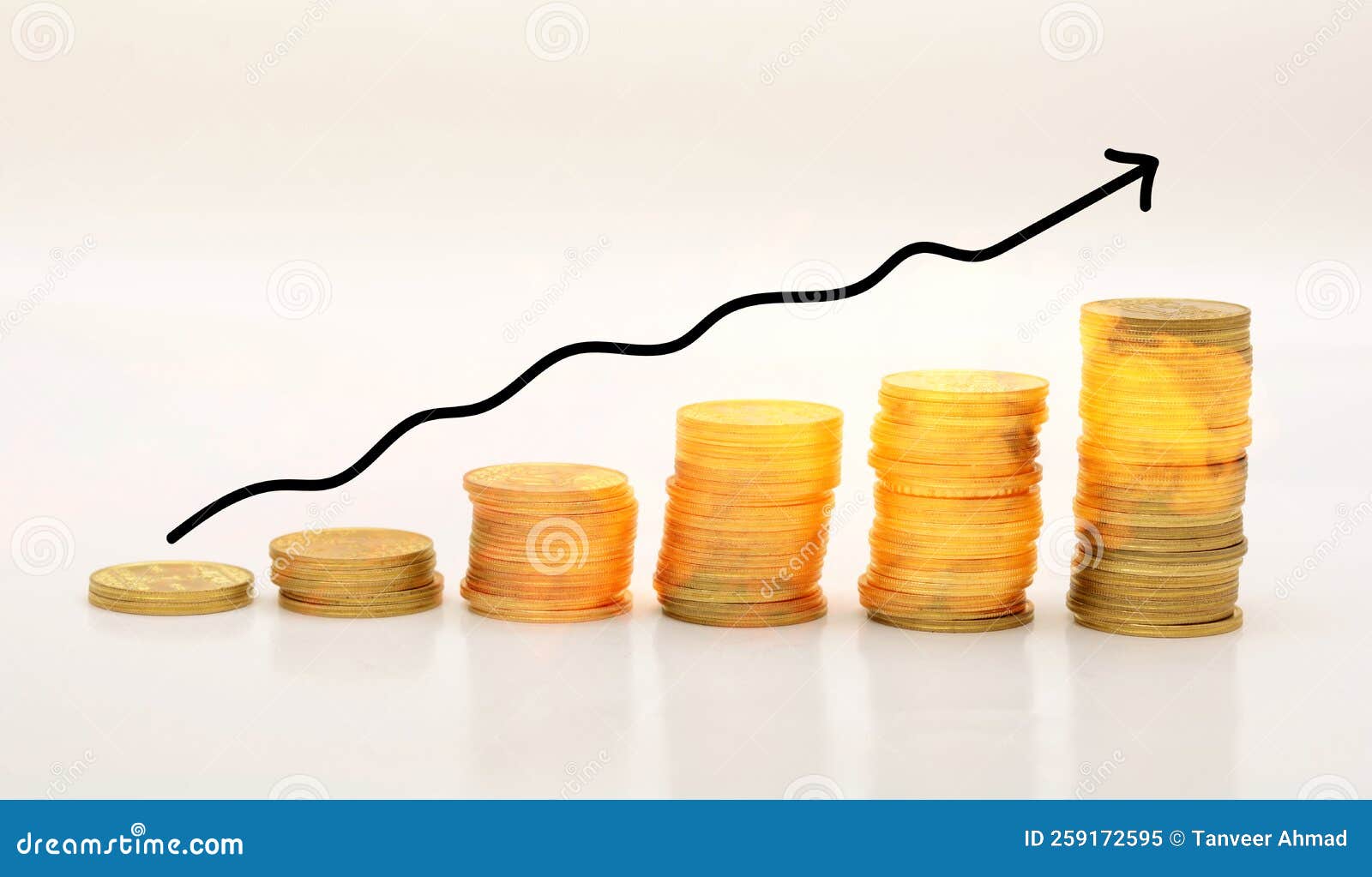 Concept of Inflation with Fire on Coins and Trend Going Upwards Stock ...