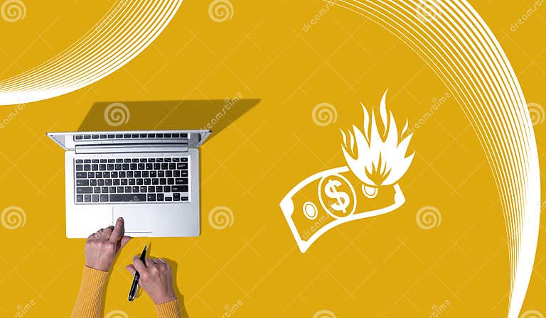Concept of inflation stock image. Image of laptop, goods - 320754063