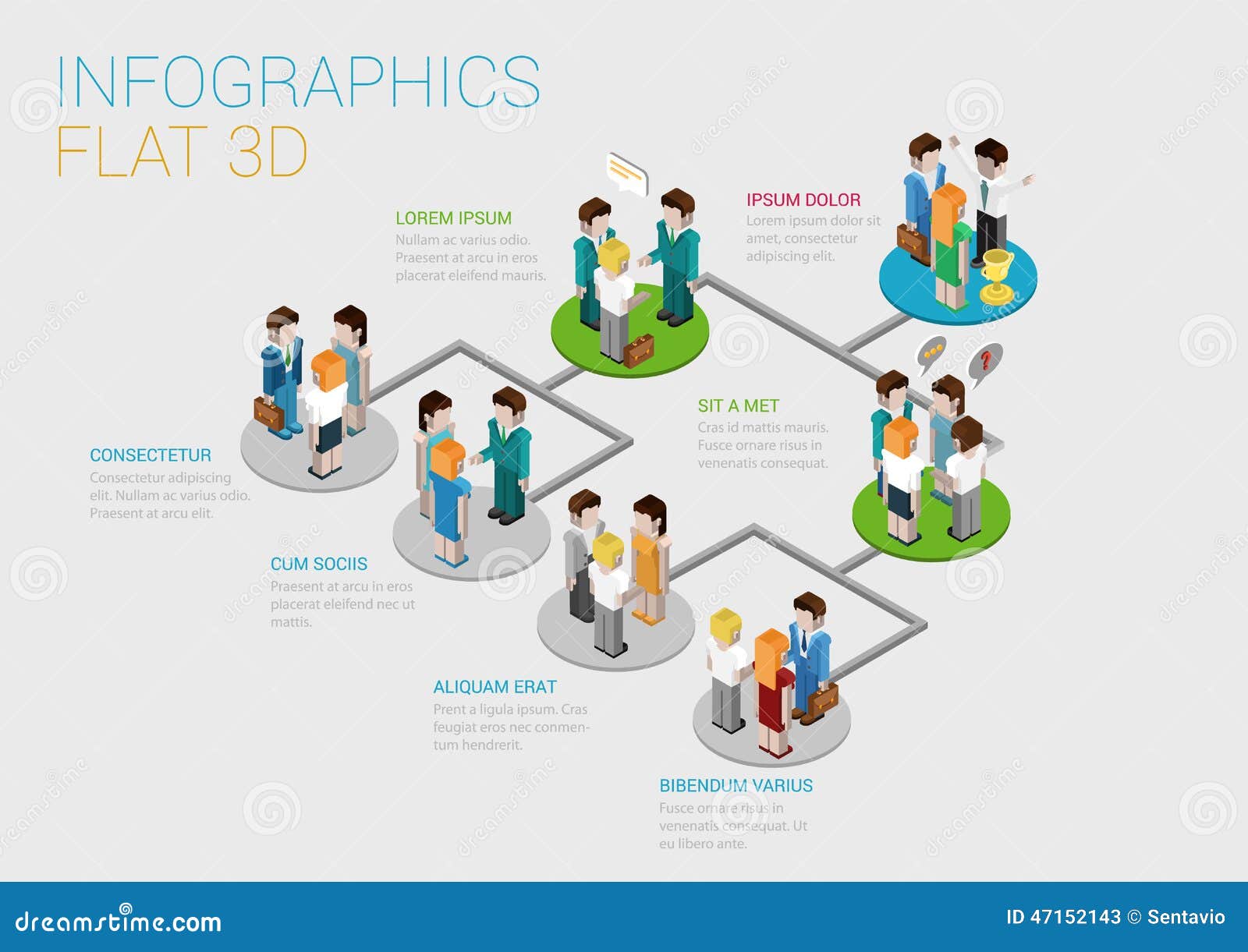 Concept Infographic D'organigramme Du Web 3d Isométrique Plat Illustration de Vecteur ...