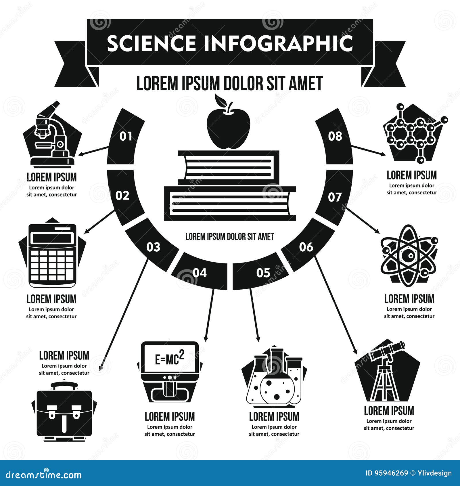 Concept Infographic De La Science, Style Simple Illustration de Vecteur ...