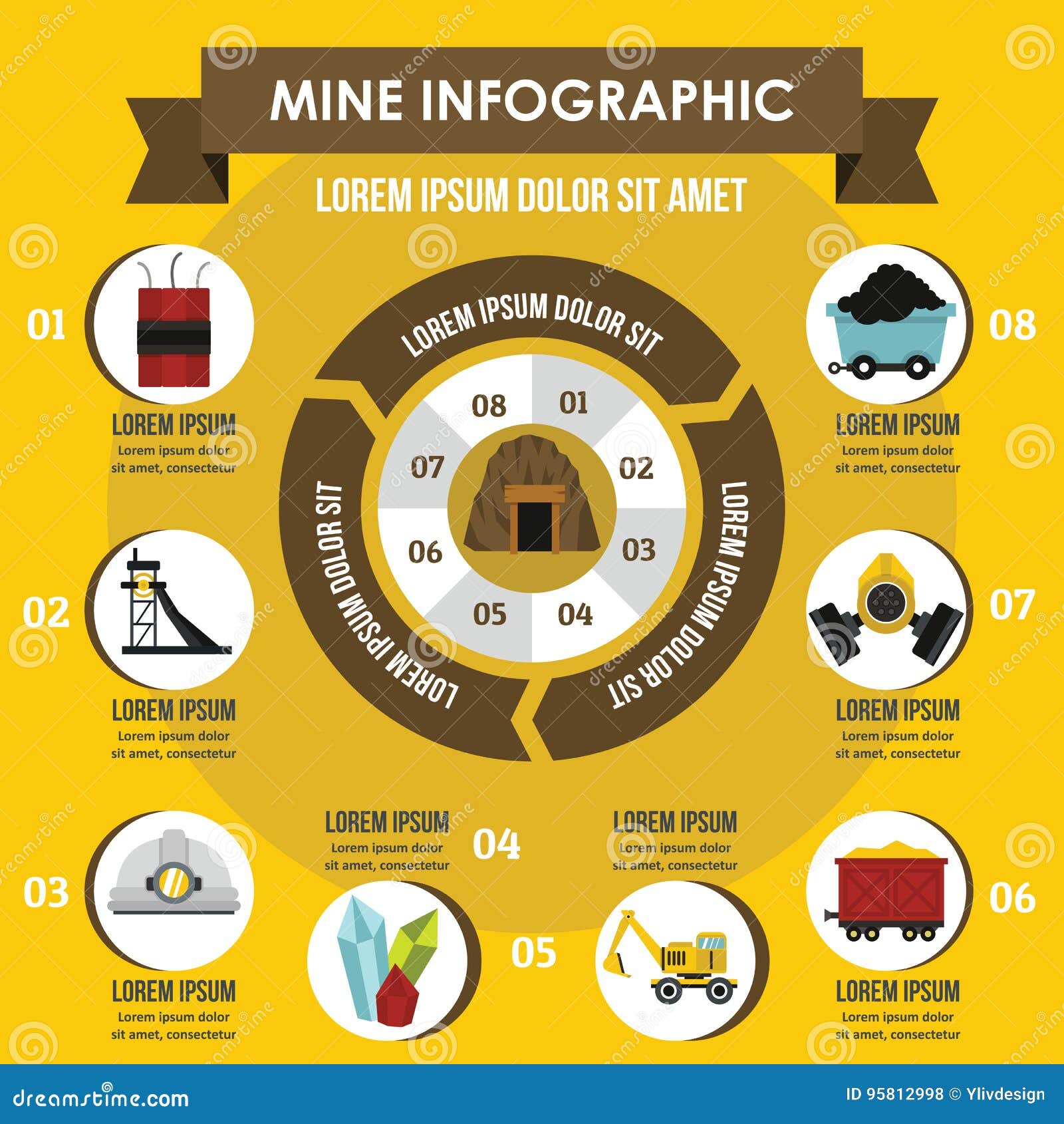 Concept Infographic De Mine, Style Plat Illustration de Vecteur ...