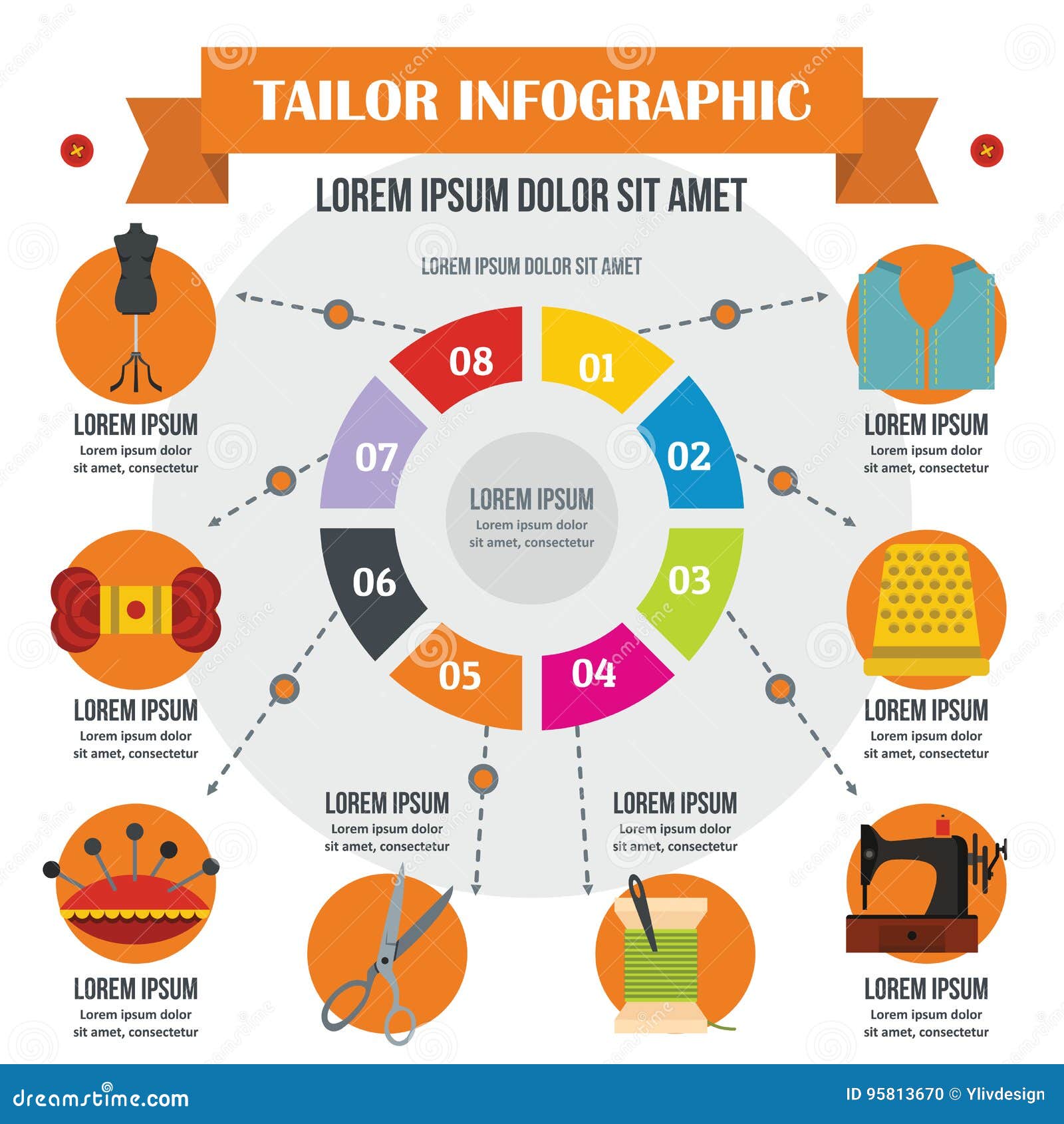 Concept Infographic De Tailleur, Style Plat Illustration de Vecteur ...