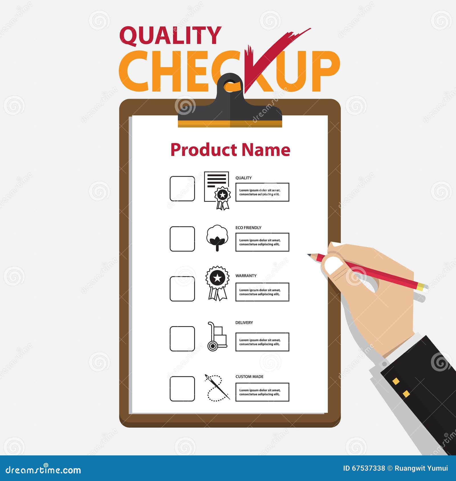 The Concept of Infographic for Product Quality on Checkup Board in Flat ...
