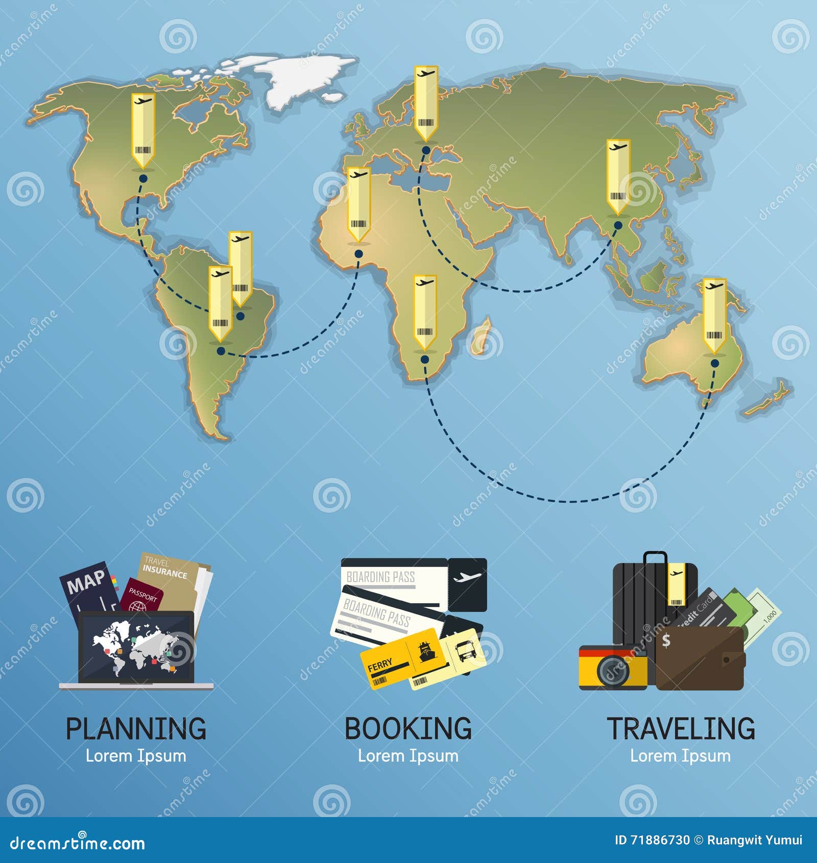 The Concept of Infographics for Travel Planning. Infographic Element ...