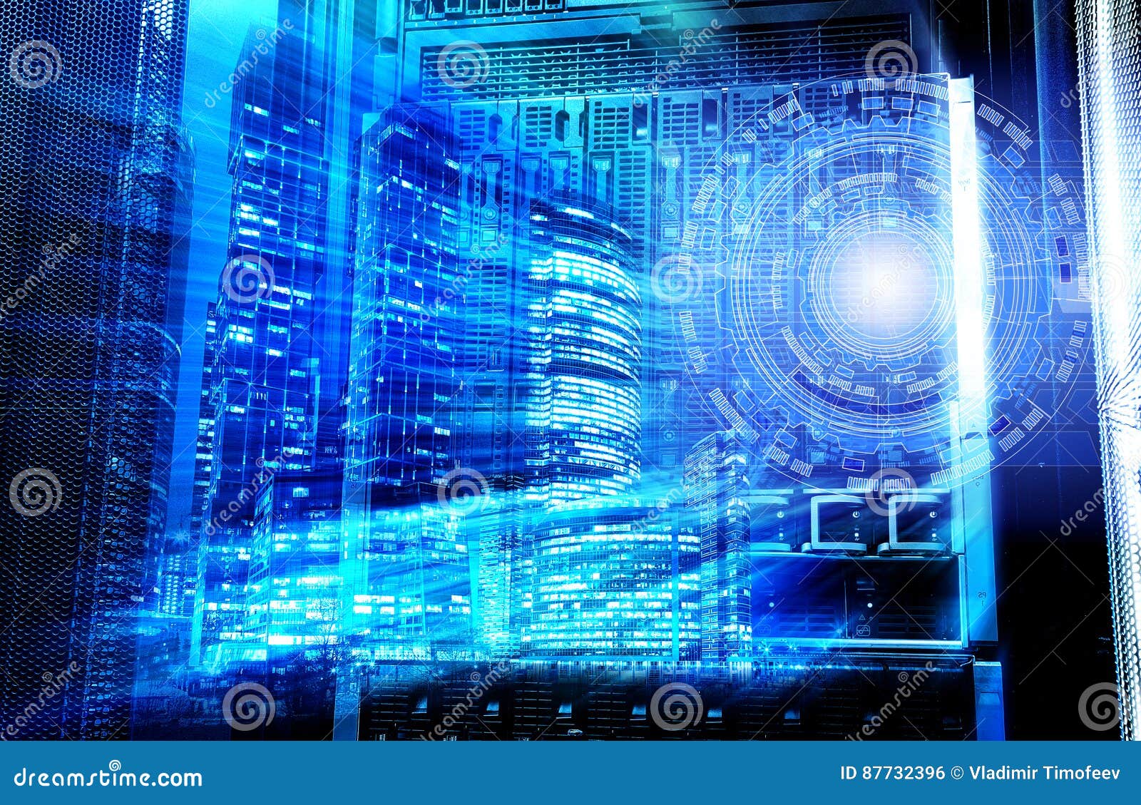 Concept of Information Technology, Business Buildings, the Metropolis ...