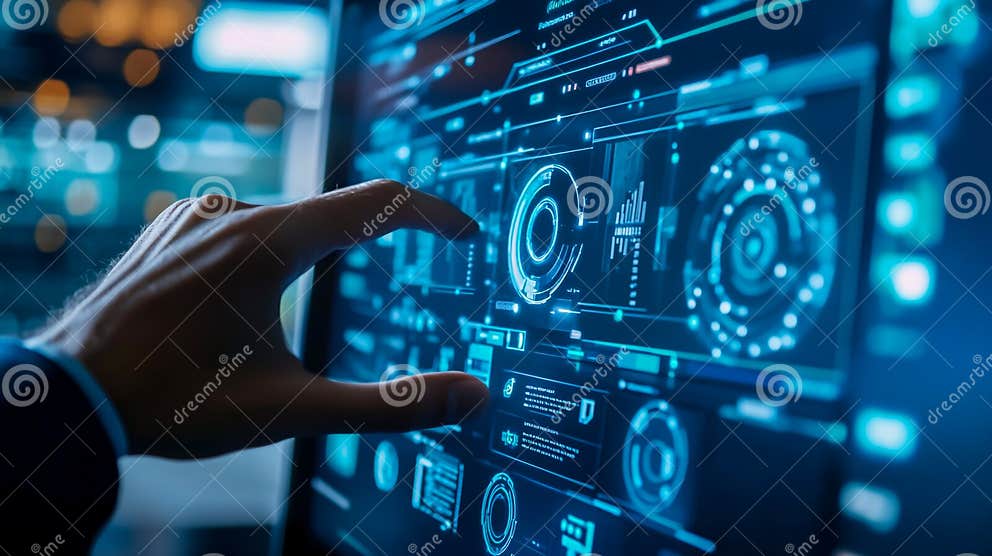 A Concept of it and Information Technology Displayed on a Touchscreen ...