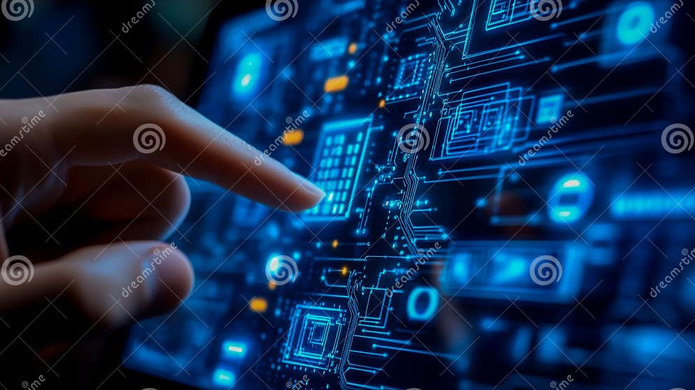 A Concept of it and Information Technology Displayed on a Touchscreen ...