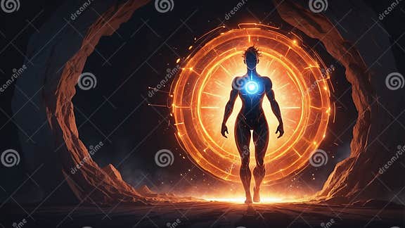 Concept of Inner Strength Visualized As a Glowing Core Inside a Figure ...