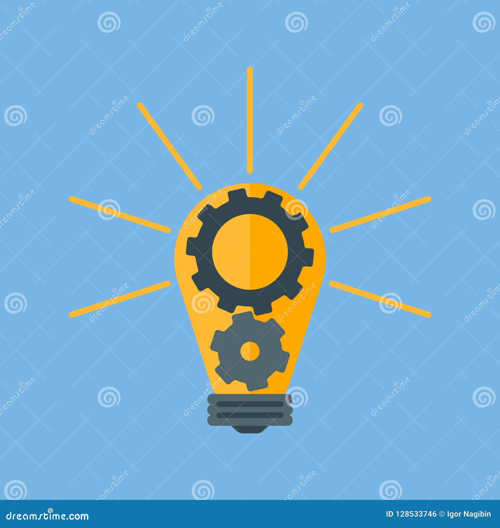 The Concept of Innovation. a Light Bulb with Gears Stock Illustration ...
